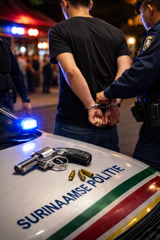 Jongeman gearresteerd met illegaal vuurwapen bij bar in Paramaribo ...